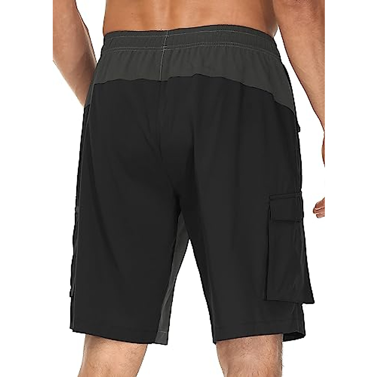 BALEAF Men's Mountain Bike Shorts 3D Padded Loose-fit MTB Cycling Bike Shorts Men Pockets Black/Grey L