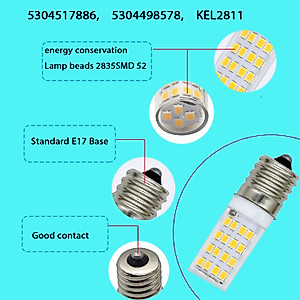 LaWana 5304517886 KEI D28a KEL2811 White Light LED Bulb Compatible with Frigidaire Kenmore Electrolux Crosley 100V-265V Freezer Lamp(White Light)