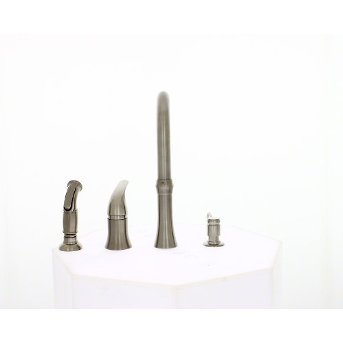 MR Direct 710-bn Brushed Nickel 4-Hole Single-Handle Standard Kitchen Faucet with Side Spray and Soap Dispenser