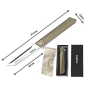 AuRiver Pocket Knife, EDC Folding Knife Everyday Carry, Sharp Satin Blade, Great for Paring, Hunting and Camping, Ideal Gifts for your Family