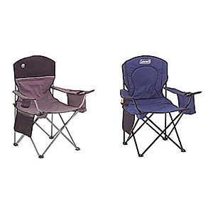 Coleman 2000003082 Cooler Quad Chair Gray/Black and Coleman Oversized Quad Chair with Cooler Bundle