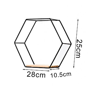 EYHLKM Iron Wall Shelf Ornaments Wall-Mounted Hexagonal Iron Shelf Storage Rack TV Background Bedroom Bedside Pendant (Color : D)