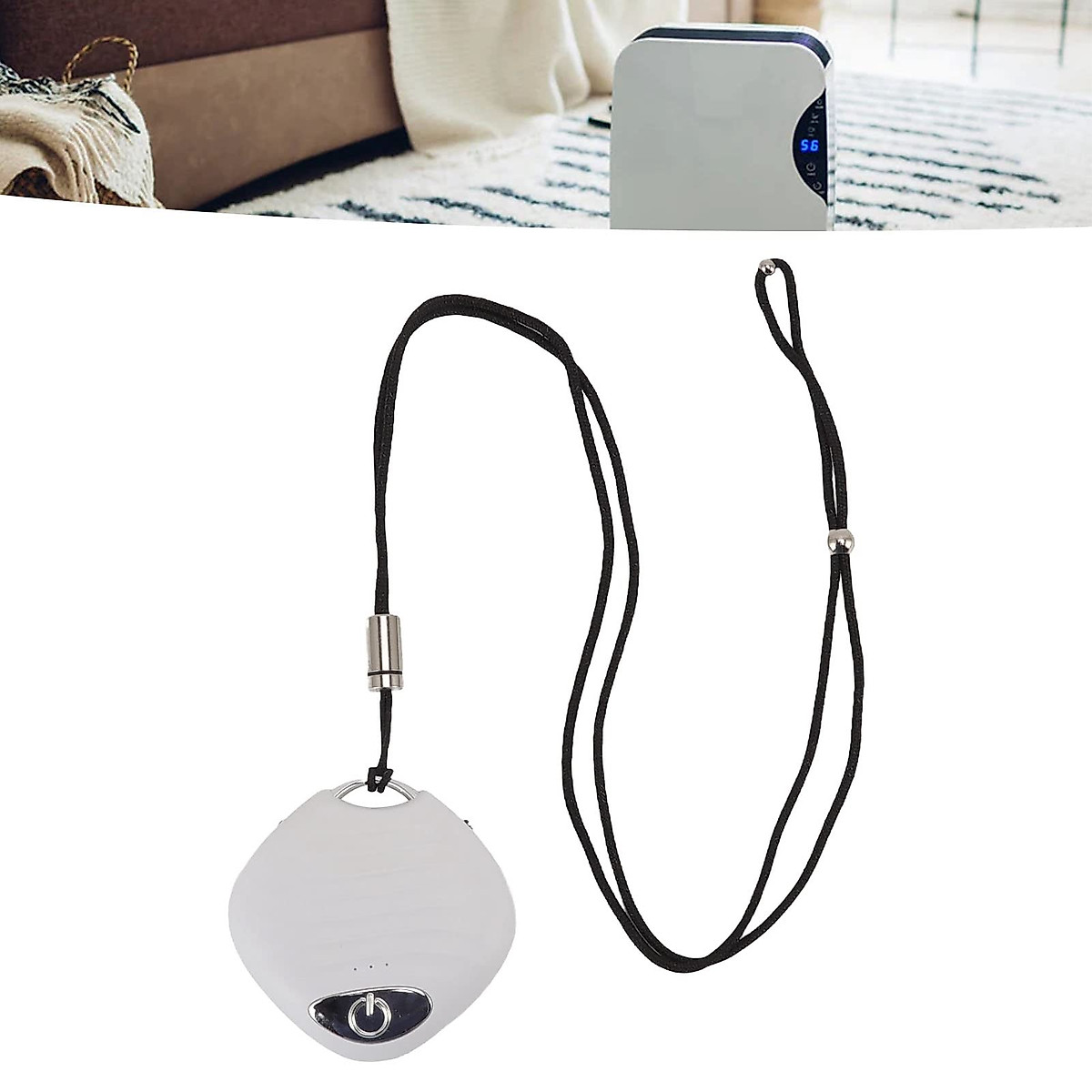 Zerodis Air Purifier Necklace, 5V Portable Ionizer Rechargeable Ion Air Purifier Simple to Use Air Filter Device Necklace Purifier for Home Car with USB Cable 2x2x0.6inch