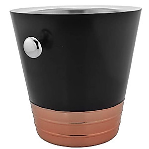 Sol Living Champagne Bucket - Double Wall Insulated Stainless Steel - Wine & Champagne Holder - Portable Chiller Bin for Bars, Parties, Commercial Use - Copper & Black Matte, 3.6 Qt