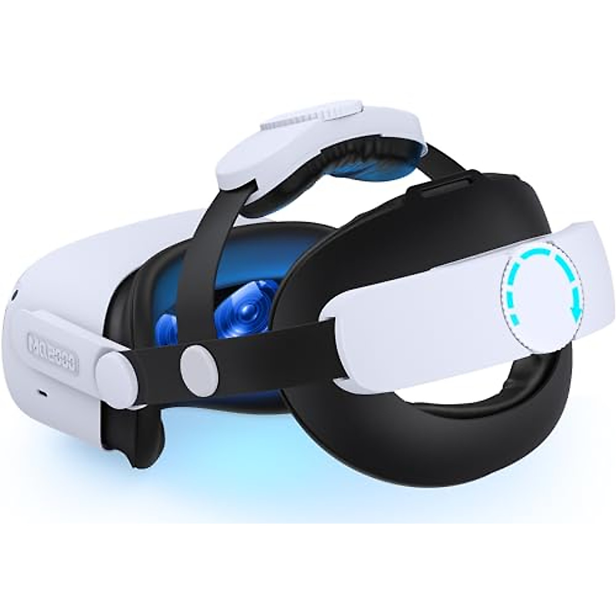 Comfort-Head-Strap Compatible with Oculus-Quest 2, Replacement for Mate-Quest 2 Elite-Strap, Super Soft and Skin Friendly PU Surface, Adjustable,Enhanced Support and Comfort in VR Headset（No Battery）