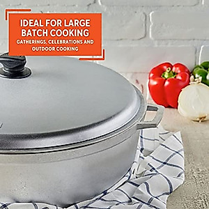 IMUSA USA Traditional Oversided Colombian Caldero 26.8-Quart/50cm, Silver