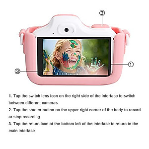 Zyyini High Definition Camera, Mini Cartoon Camera, Al Smart Face Recognition, for Recording