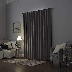 Sun Zero Hampshire Velvet Noise Reducing Thermal Extreme Total Blackout Back Tab Curtain Panel, 50" x 108", Gray