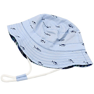 Sarfel Baby Sun Hat Toddler Summer Hats UPF 50+ Baby Bucket Hat Kids Beach Hats for Baby Boys Blue 18.9"(48cm)/6-12 Months