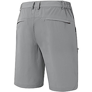 Men's Quick Dry Lightweight Stretch Cargo Hiking Shorts with 6 Pockets Lightgrey XX-Large
