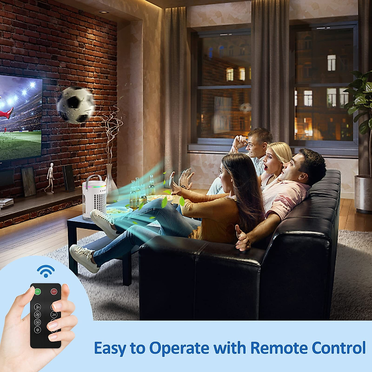 Portable Air Conditioner Fan, SKARIF Cooling Fan, Timer 3 Wind Speeds Air Cooler Fan, Personal Evaporative Cooler 2 Wind Modle Humidifier AC, Summer Quiet Fan with Night Light, Perfect for Home Office