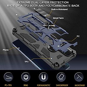 Ailiber Compatible with OnePlus Nord N10 5G Case with Screen Protector, for Magnetic Car Mount, Kickstand Holder, Shockproof Bumper Military Grade Armor Protective Cover for 1+Nord N10 5G-Blue