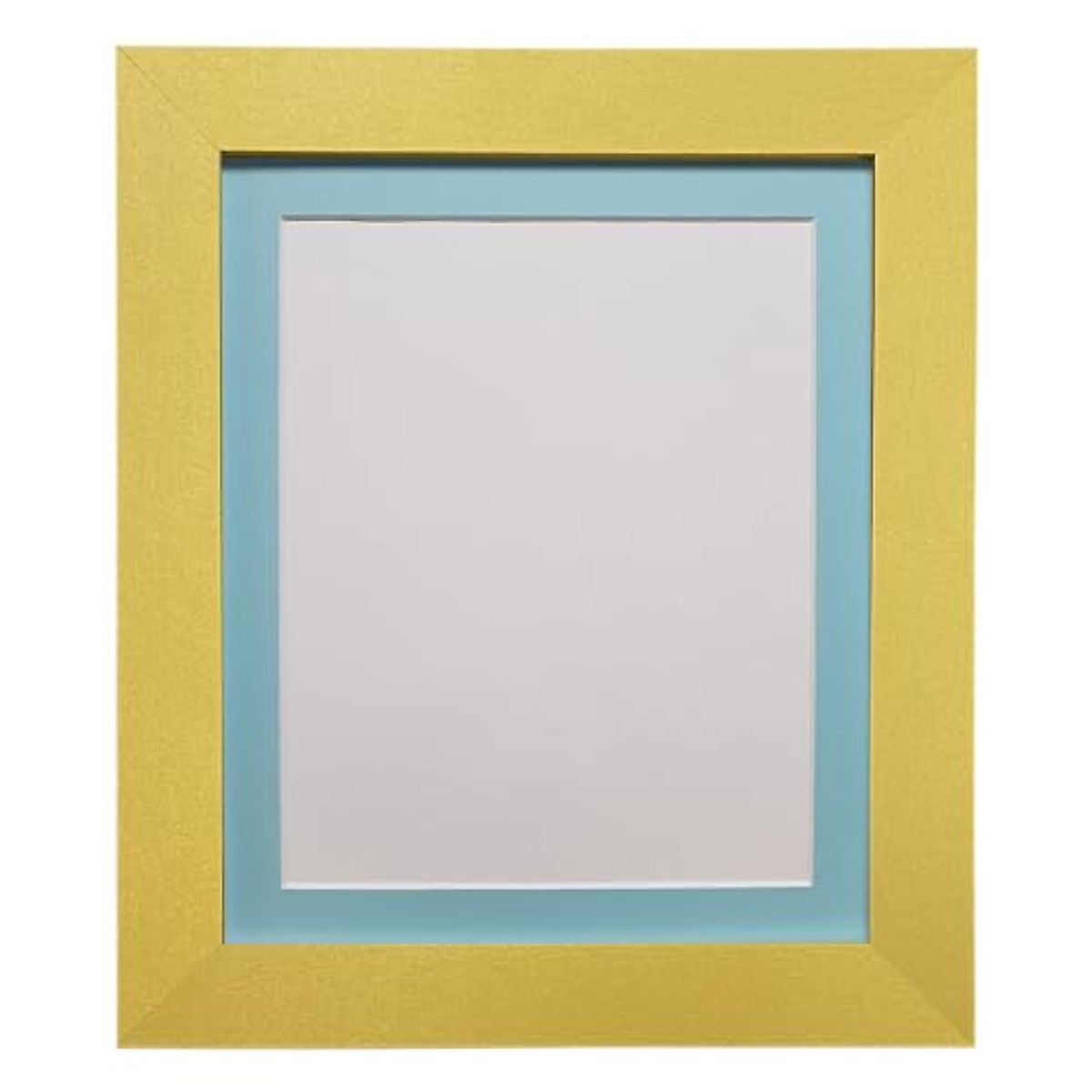 FRAMES BY POST METROGOLDWITHBLUMT5040CM1612 Frame, 50 x 40 cm Image Size 16 x 12 Inch Plastic Glass, Gold Blue Mount