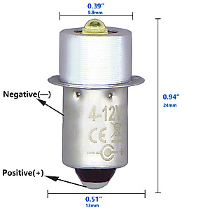 LudoPam Conversion Upgrade LED Bulb Replacement Compatible for Maglite Flashlight 3 4 5 6 Cell C/D
