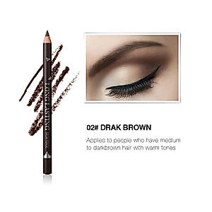 SUMEITANG 12 Pcs Dark Brown Eyebrow Pencil Eyeliner Makeup，Soft Textured，Easy to Color，Waterproof，Long Lasting Eyebrow Tint Pen for Fills in Sparse Areas and Gaps Create a Natural Eye Brow