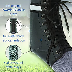 Swede-O Ankle Lok Ankle Brace, Black - Medium