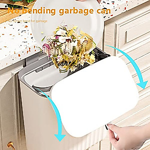 Hanging Trash Can with Lid, Kitchen Cabinet Door Hanging Trash Can,Cover Cabinet Trash Can,Reusable Door Hanging Trash Can,Under Sink Door Trash,for Can RV, Kitchen,Bathroom (White)