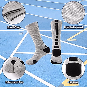 OLCHEE Boys Sock Basketball Soccer Hiking Ski Athletic Outdoor Sports Thick Calf High Elite Crew Sock 8 Pack B, Size M