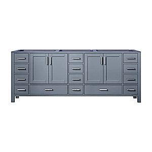 Lexora Jacques 84 in. W x 22 in. D Dark Grey Double Bath Vanity