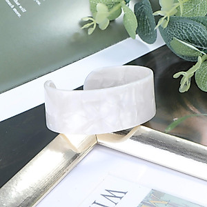 ORAZIO White Acrylic Jewelry Set for Women Statement Boho Resin Earrings Necklace Bracelet