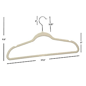 Velvet Slim Non-Slip Hangers (10 Pack) Ivory by Home Basics