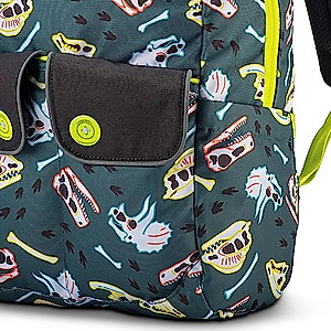 High Sierra Chiqui Backpack Travel Bag with Padded Tablet Sleeve, Accessory Pocket and Reflective Straps, Dino Dig/Mercury