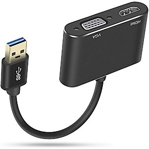 USB 3.0 to HDMI &VGA Display Adapter HD 1080P Video Converter for Laptop Notebook Computer Windows 7/8/10