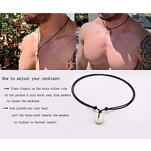 POTESSA Natural Cowrie Shell Choker Necklace Pendant Hippie Adjustable Beach Jewelry for Ladies