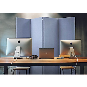 Versare VersaFold Acoustical Room Divider - Folding Partition Panel Sound Reducing Screen | Office Divider | Blue 8 x 6.6