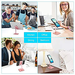 Urmust Cell Phone Stand Angle Adjustable Phone Stand for Desk Phone Holder for Office Tablet Stand Compatible for iPhone 14 13 12 11 Pro Max X Xr 8 Plus 7 6(Rose Gold)