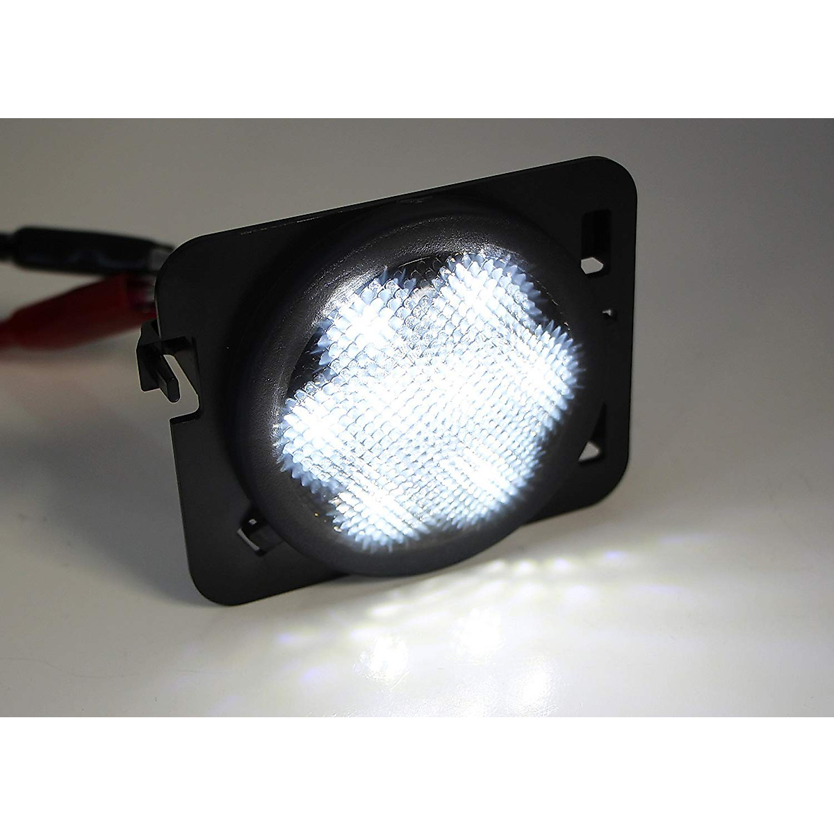 iJDMTOY Smoked Lens White Full LED Front Fender Flare Side Marker Light Kit Compatible With Jeep 2007-2017 Wrangler JK, Replace OEM Amber or Clear Sidemarker Lamps