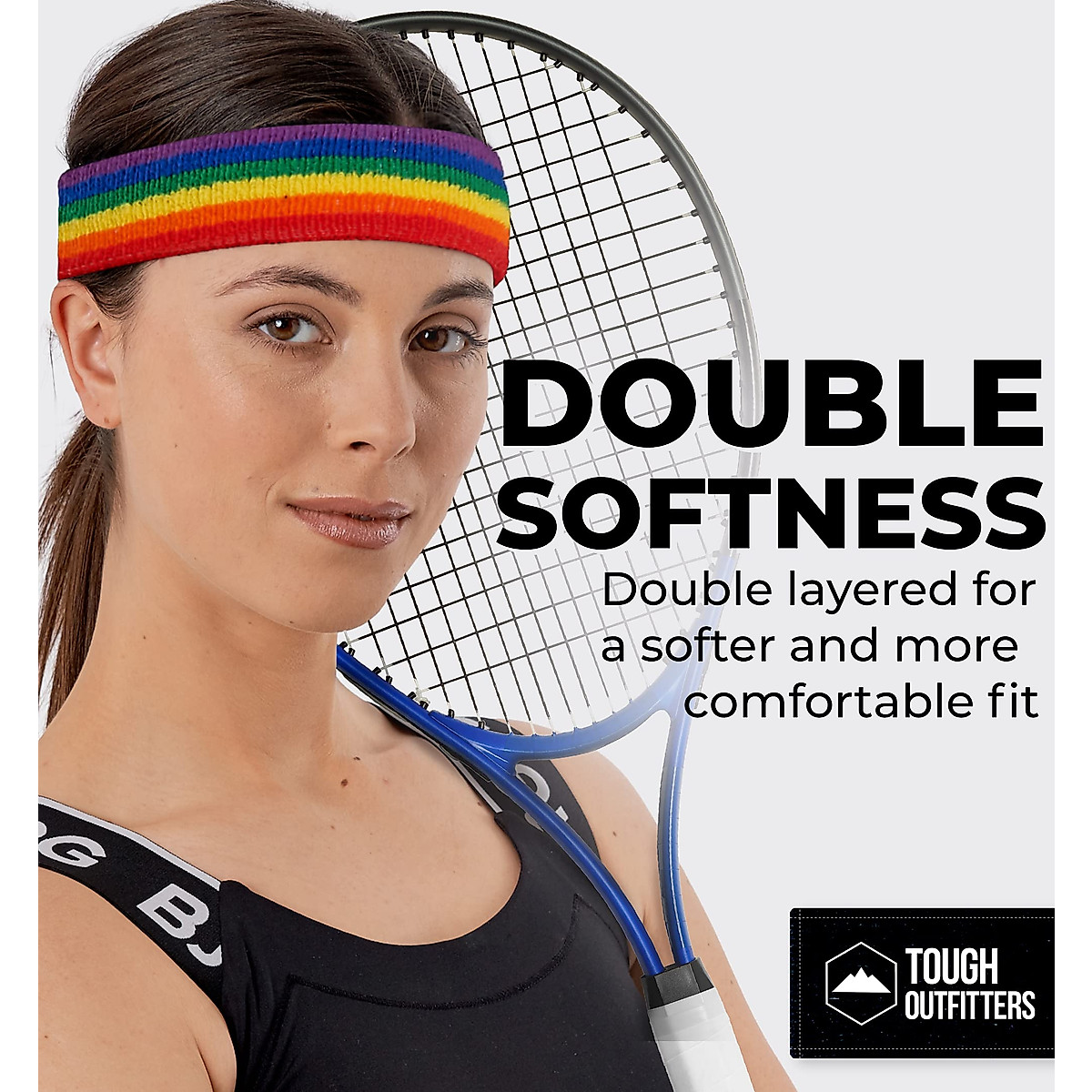 Running Headbands for Men and Women - Athletic Sweatband - Terry Cloth Bands for Basketball, Tennis, Football, Gym, Running, Cosplay & Costumes