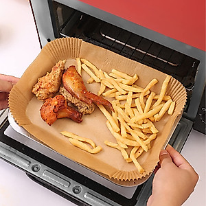Air Fryer Liners, Rectangular Airfryer Liners, Oil and Heat Resistant, 8.7 Inch Liners for Air Fryer Suitable for Air Fryer, Oven, Microwave (100 Sheets)