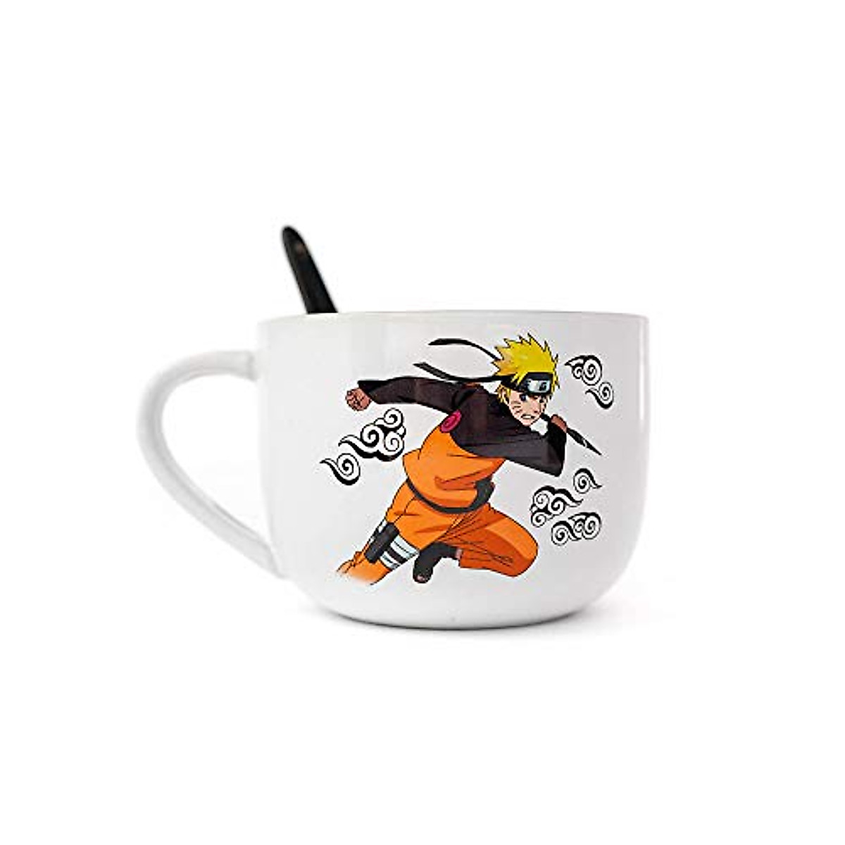 JUST FUNKY Naruto Anime Ceramic Ramen Soup Mug with Spoon | 20 Oz Coffee Cup Featuring Naruto | Anime Bowl | Home Deco | Naruto Bowl | Collective | Official Licensed