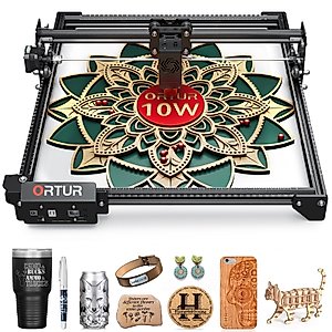 10W Output Laser Engraver, Ortur Laser Master 2 S2 LU2-10A 72W Efficient Laser Engraving Machine Fit, High Precision Laser Cutter, 0.05 x 0.1mm Compressed Spot Laser Engraver for Wood and Metal