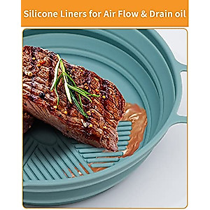 Air Fryer Silicone Pot - Foldable & Reusable Air Fryer Silicone Liner - Easy Cleaning Air Fryer Oven Accessories - No Need to Clean the Air Fryer, For 3 to 5 QT