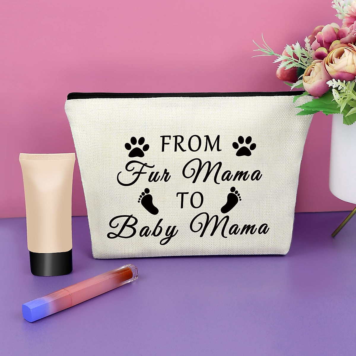Sazuwu New Mom Gifts Mom to Be Gift First Time Makeup Bag Pregnancy Announcement Gift Baby Reveal Gift for New Mother Cosmetic Bag New Mommy Gift Mothers Day Gift for New Mom Travel Pouch