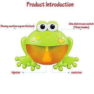 Toy Baby Bath Bubble Maker Machine Musical Frog Bathtub Shower
