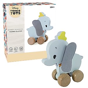 Just Play Disney Wooden Toys 6.5-inch Dumbo Clutch Toy, Features Dumbo's Classic Look, Elephant, Kids Toys for Ages 18 Month