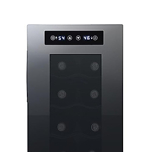 NewAir Shadow-T Series 18 Bottle Thermoelectric Wine Fridge, Dual Temperature Zones, Countertop Wine Refrigerator, Mirrored Compact Wine Cellar, Double-Layer Glass Door Cooler, Vibration-Free