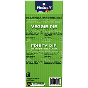 Vitakraft Veggie & Fruity Pie Treat for Pet Rabbits, Guinea Pigs, and Hamsters, 2 Pies,brown,24" x 50"