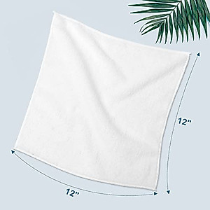 HOMEXCEL Microfiber Washcloths Towel Pack of 24,12"x12" Highly Absorbent and Soft Face Towels Wash Cloths for Bathroom,Gym,Hotel and Spa,Fast Drying Multi-Purpose Cleaning Cloth,White