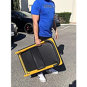MaxWorks 80876- Foldable Platform Truck Push Dolly 330 lb. Weight Capacity Black and Yellow 28.75" x 18.75" x 33"