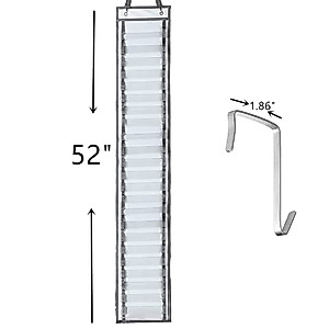 Vinyl Storage Organizer,Vinyl Roll Holder Wall Mount with Door Hooks,Hanging Organizer Storage with 48 Roll Compartments for Craft Room,Door,Closet (52 Grey)
