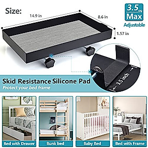 Adowes Bedside Shelf for Bed Heavy Duty Metal Bunk Bed Shelf with Cup Holder Clip On Nightstand for Top Bunk Bedside Tray Dorm Room Essentials for College Students Black