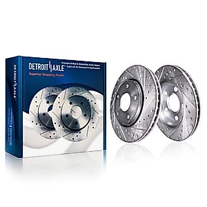 Detroit Axle - Front Brake Rotors for Nissan Rogue Select Sentra Drilled & Slotted Brakes Rotors Replacement: 11.65" inch Rotors