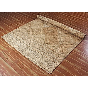CASAVANI Living Room Jute Rug Indian Handmade Jute Rug Outdoor Doormats Woven Rug Kitchen Natural Jute Rugs for Farmhouse Bathroom Bedroom Doormat