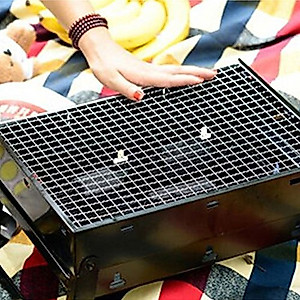 Xiaokeis Barbecue Net Grill, Multi-Purpose Stainless Steel Mesh BBQ Grill Grates Grids Wire Rack Gas/Charcoal Grill Cooking Replacement Net for Camping Outdoor Garden Picnic(9.8x15.7in)