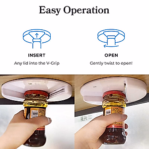 Sadis Jar Opener | Original Under Cabinet Bottle Opener & Jar Lid, Jar Opener for Weak Hands & Seniors with Arthritis - Open Any Size Jar & Can – Kitchen Gadgets Must Have, White, (generic)