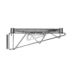 Krollen Industrial 18" x 60" Chrome Wire Wall Mount Shelf
